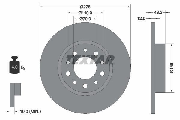 Kočioni disk TEXTAR 92145203