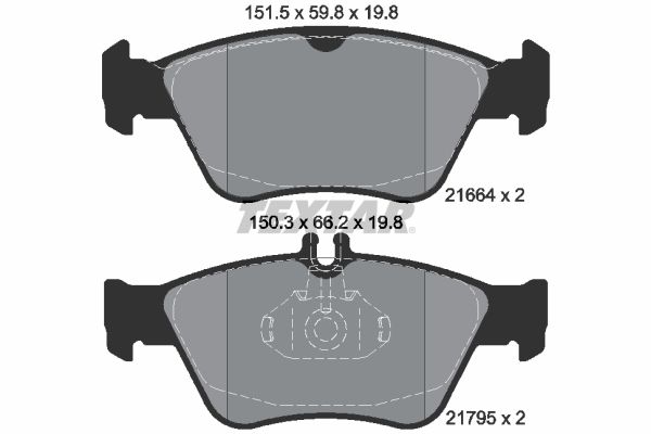 Komplet pločica, disk-kočnica TEXTAR 2166404