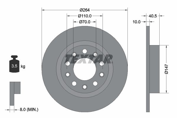 Kočioni disk TEXTAR 92230203