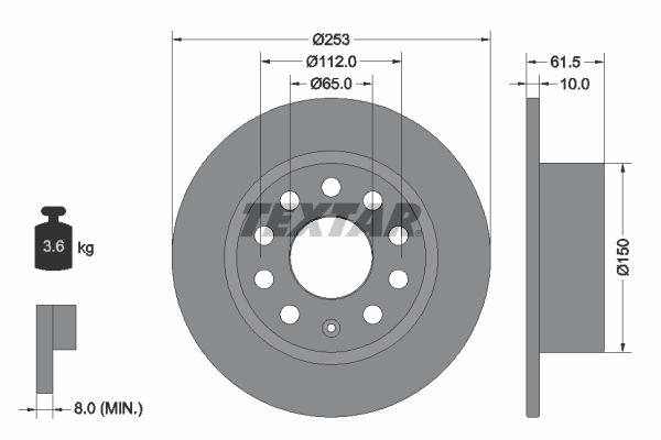 Kočioni disk TEXTAR 92306603