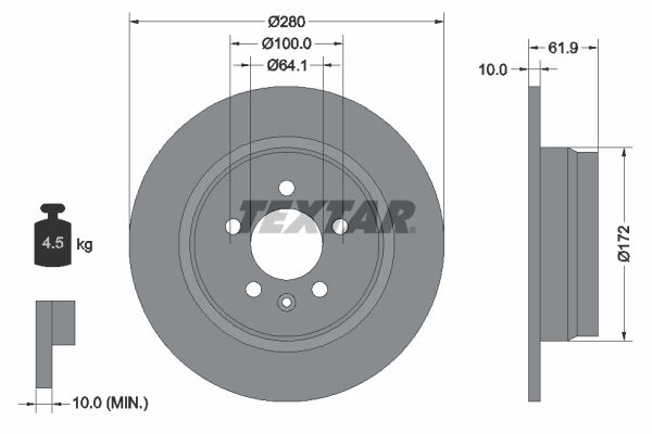 Kočioni disk TEXTAR 92103500