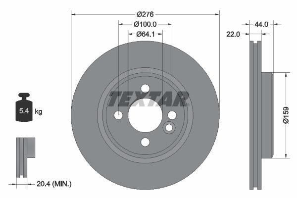 Kočioni disk TEXTAR 92262403