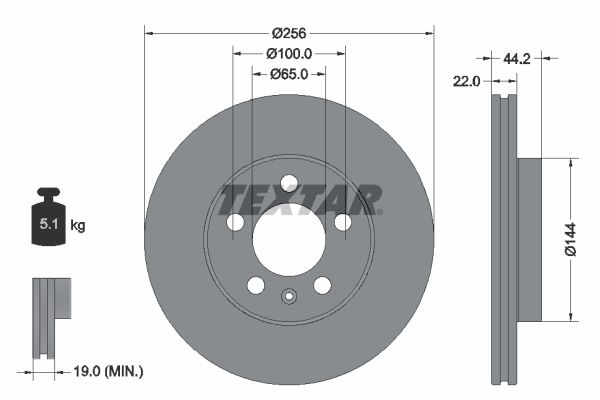Kočioni disk TEXTAR 92303803