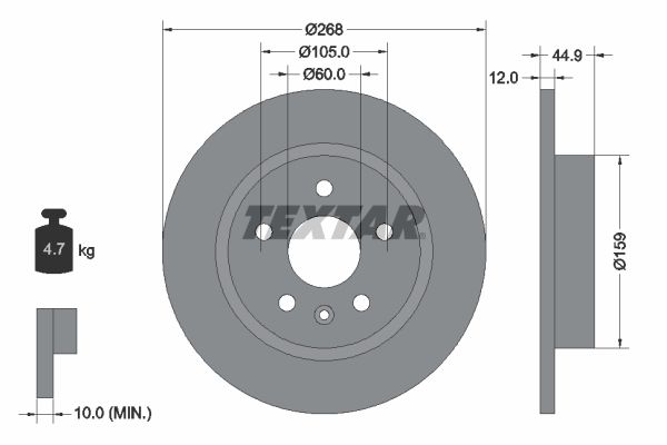 Kočioni disk TEXTAR 92205503