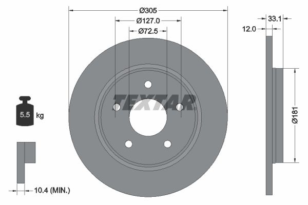 Kočioni disk TEXTAR 92181005