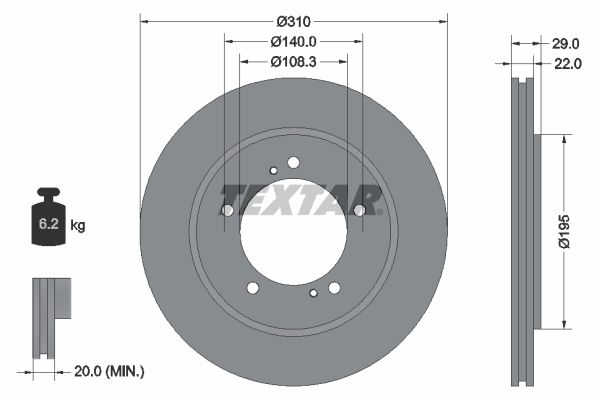 Kočioni disk TEXTAR 92170503