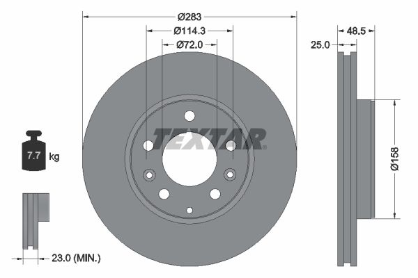 Kočioni disk TEXTAR 92125503