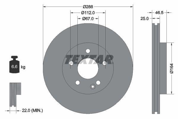 Kočioni disk TEXTAR 92287705