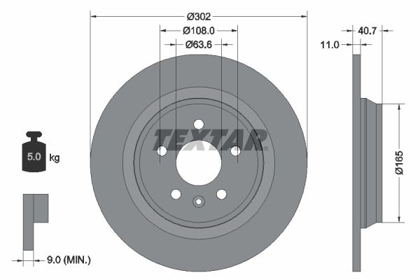 Kočioni disk TEXTAR 92162903