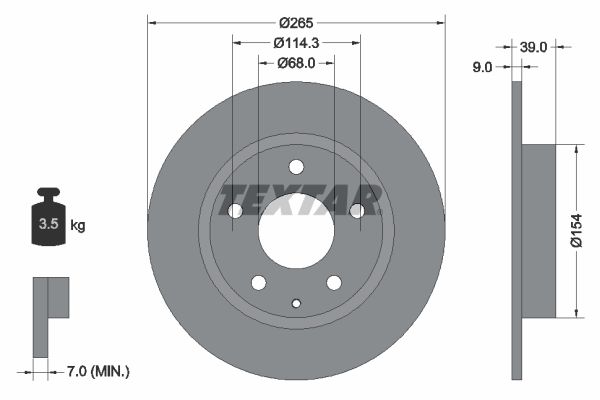 Kočioni disk TEXTAR 92267703