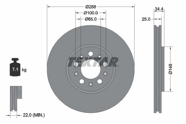 Kočioni disk TEXTAR 92106605