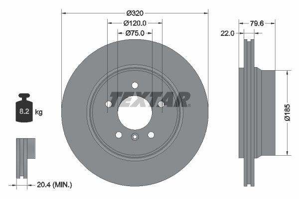 Kočioni disk TEXTAR 92141603