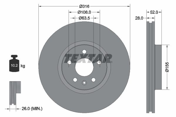 Kočioni disk TEXTAR 92162305