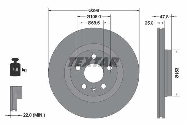 Kočioni disk TEXTAR 92323905
