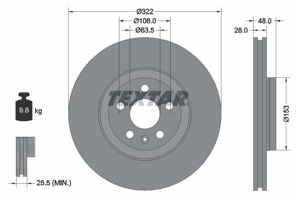 Kočioni disk TEXTAR 92287405