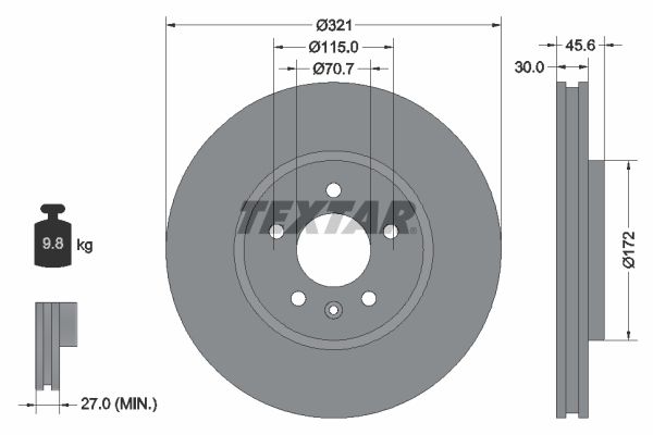 Kočioni disk TEXTAR 92256803