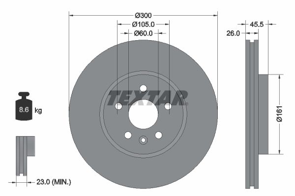 Kočioni disk TEXTAR 92243303