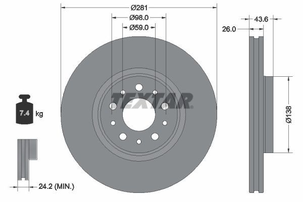 Kočioni disk TEXTAR 92349303