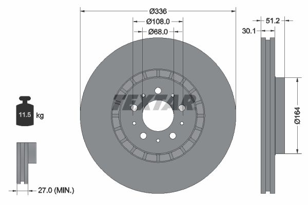 Kočioni disk TEXTAR 92126705