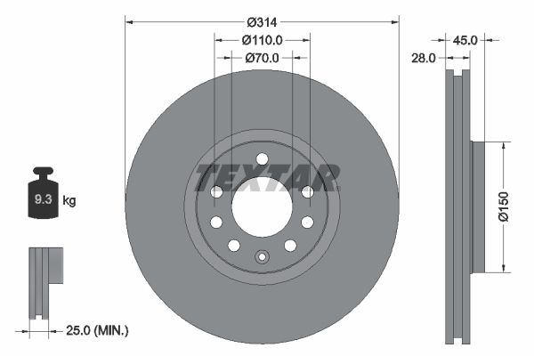 Kočioni disk TEXTAR 92118803