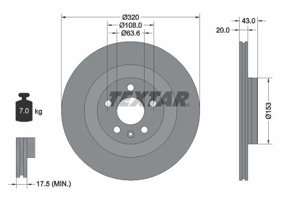 Kočioni disk TEXTAR 92309703