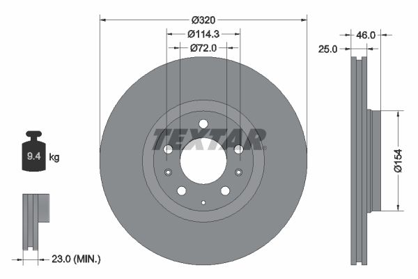 Kočioni disk TEXTAR 92166300