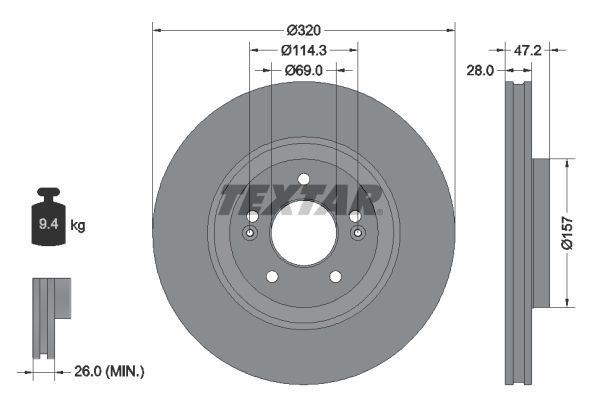 Kočioni disk TEXTAR 92306303