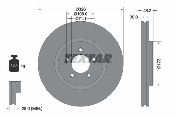 Kočioni disk TEXTAR 92173505