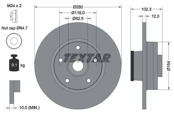 Kočioni disk TEXTAR 92153703