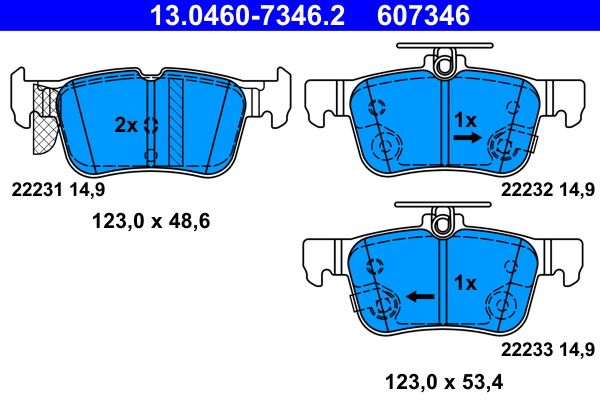 Komplet pločica, disk-kočnica ATE 13.0460-7346.2
