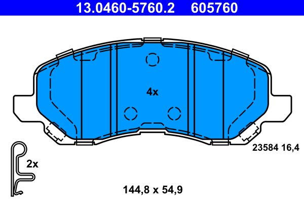 Komplet pločica, disk-kočnica ATE 13.0460-5760.2