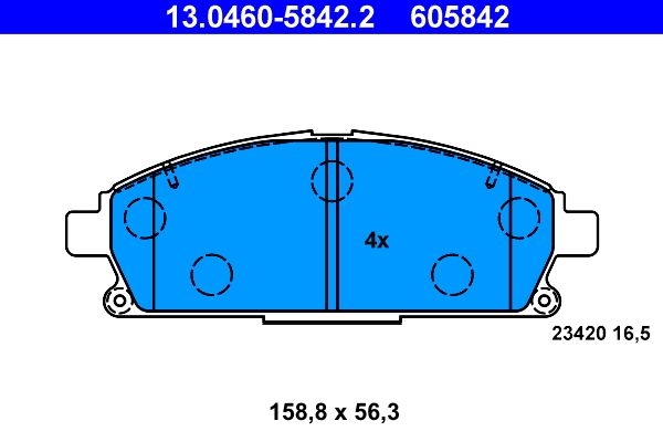 Komplet pločica, disk-kočnica ATE 13.0460-5842.2