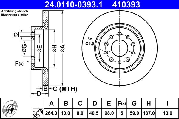 Kočioni disk ATE 24.0110-0393.1