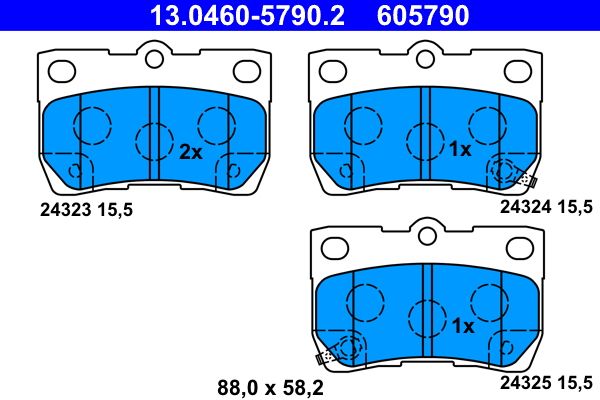 Komplet pločica, disk-kočnica ATE 13.0460-5790.2