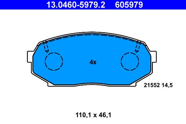 Komplet pločica, disk-kočnica ATE 13.0460-5979.2
