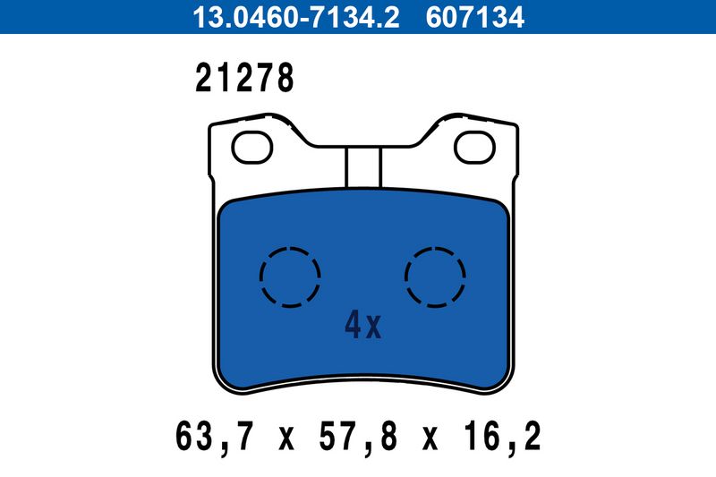 Komplet pločica, disk-kočnica ATE 13.0460-7134.2