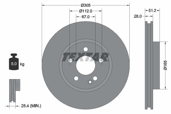 Kočioni disk TEXTAR 92296705