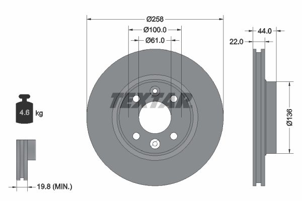 Kočioni disk TEXTAR 92255203