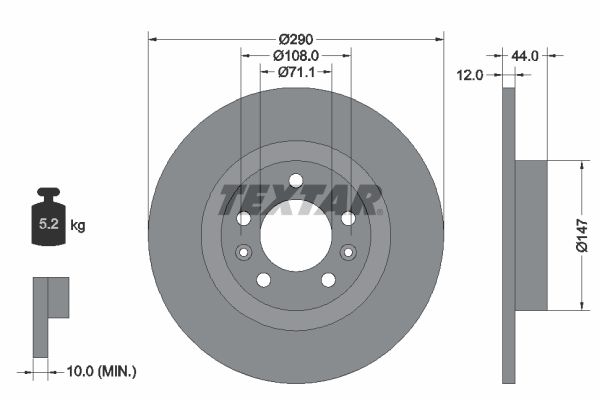 Kočioni disk TEXTAR 92238003