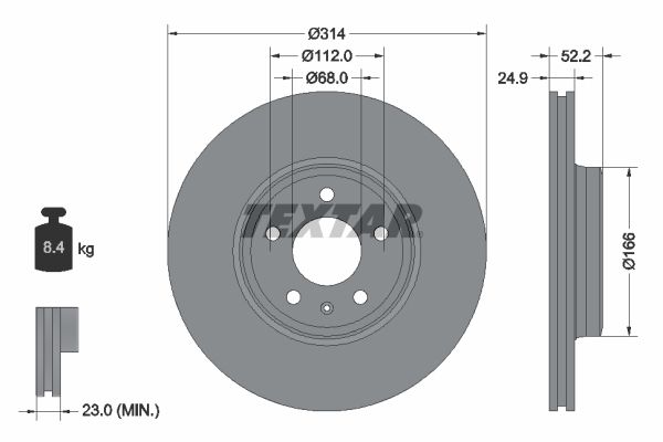 Kočioni disk TEXTAR 92159905