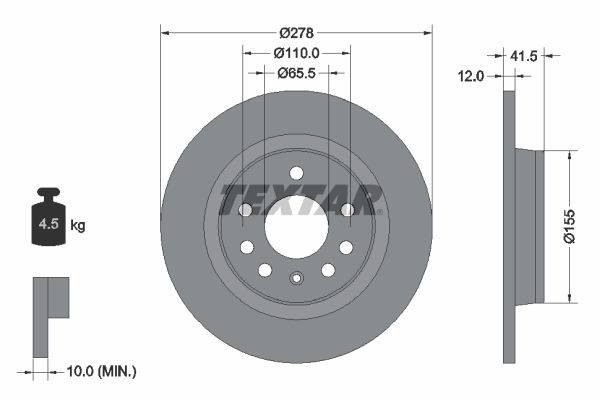 Kočioni disk TEXTAR 92118503