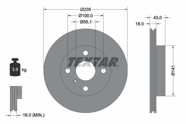 Kočioni disk TEXTAR 92103603