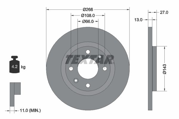 Kočioni disk TEXTAR 92089103
