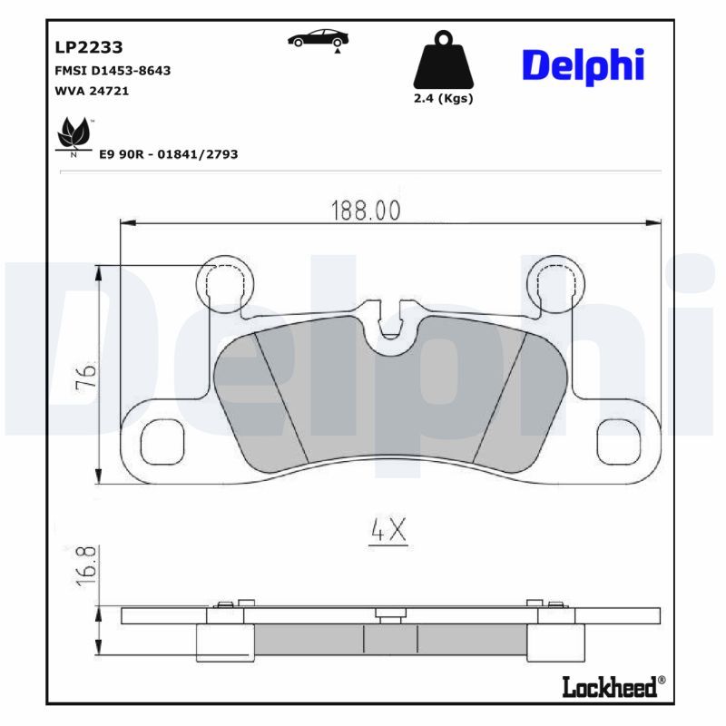 Komplet pločica, disk-kočnica DELPHI LP2233
