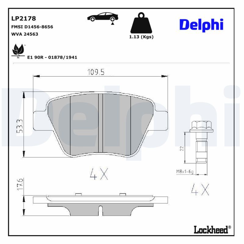 Komplet pločica, disk-kočnica DELPHI LP2178
