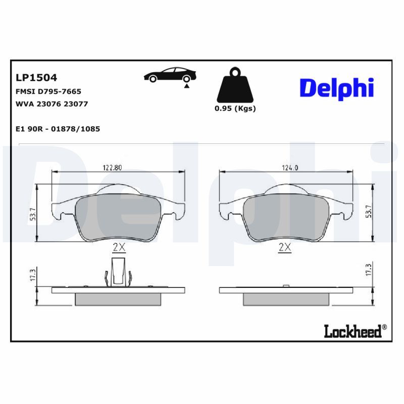 Komplet pločica, disk-kočnica DELPHI LP1504