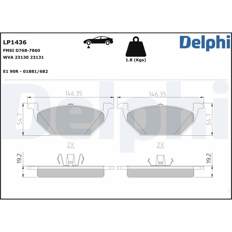 Komplet pločica, disk-kočnica DELPHI LP1436