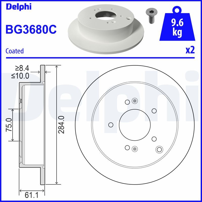 Kočioni disk DELPHI BG3680C