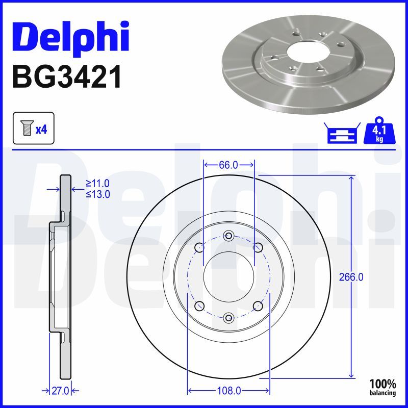 Kočioni disk DELPHI BG3421