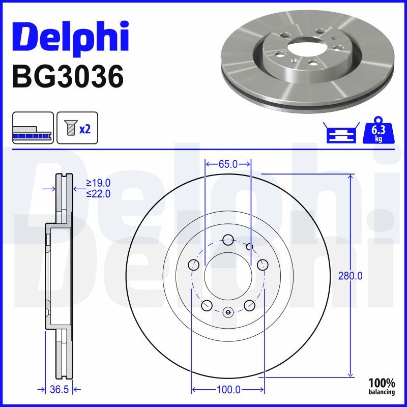 Kočioni disk DELPHI BG3036